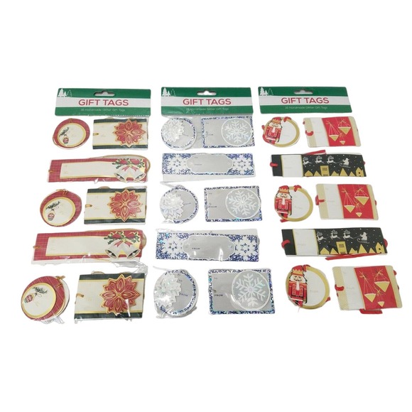 Holiday | 3 Sets 16 3d Handmade Foil Gift Tag Holiday Gift Card Tags ...